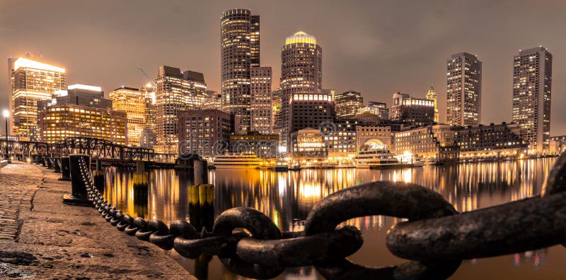 Low Angle Shot of a Skyline of Boston, Massachusetts, from a ...