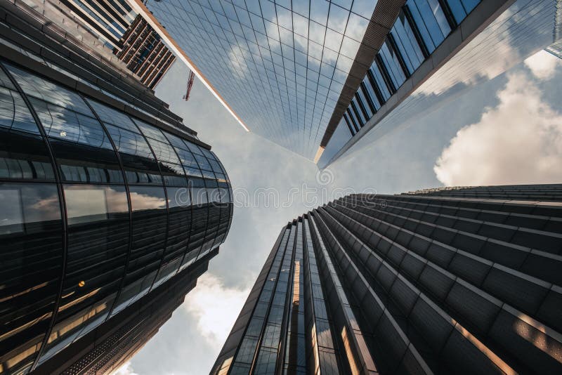 Low Angle Shot of Skyscrapers Editorial Stock Photo - Image of clouds ...