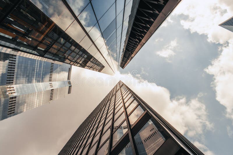 Low Angle Shot of Skyscrapers Editorial Image - Image of reflection ...