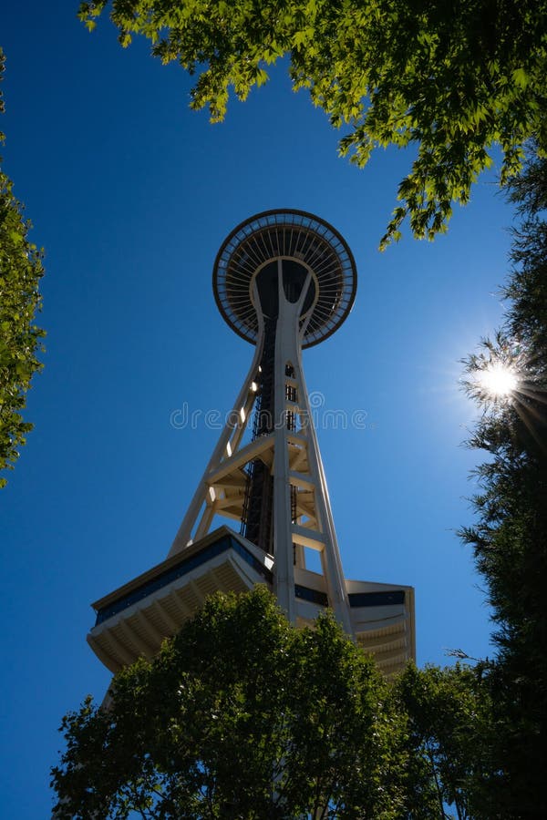 Low-angle Shot of the Space Needle Observation Deck in Seattle, US ...