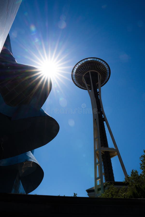 Low-angle Shot of the Space Needle Observation Deck in Seattle, US ...