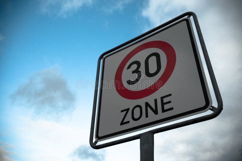 Low Angle Shot of a 30 Speed Limit Sign Stock Image - Image of sign ...