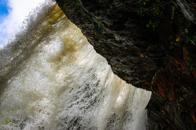 Low Angle Shot of the Splashing Rocky Waterfall Stock Image - Image of ...
