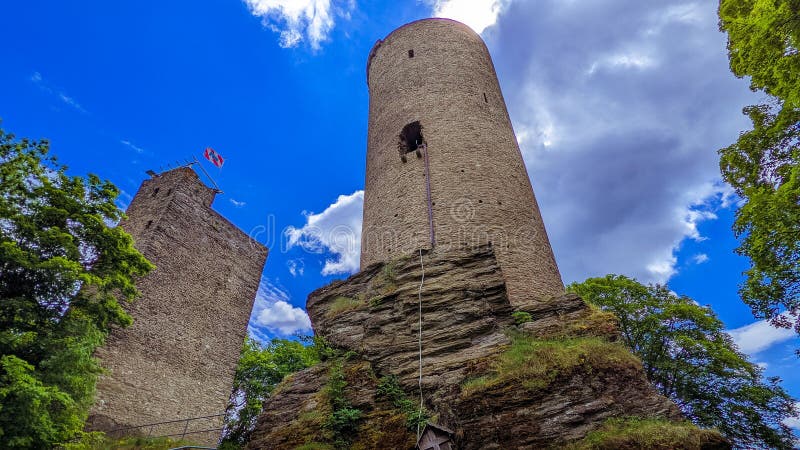 Low Angle Shot of a Stone Tower on Top of Big Rocks Stock Photo - Image ...