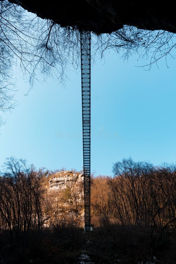 Low-angle Shot of a Suspension Bridge from Below Under the Blue Sky ...