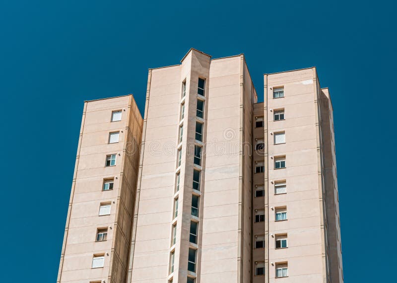 Low Angle Shot of a Tall, Modern Apartment Building Stock Image - Image ...