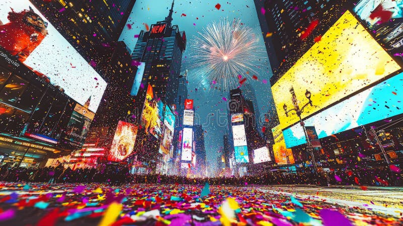 Times Square New Year's Eve Fireworks Stock Photos - Free & Royalty-Free Stock Photos from ...