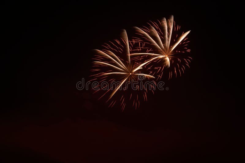 Low Angle Shot of Two Fireworks Illuminating the Dark Night Sky ...