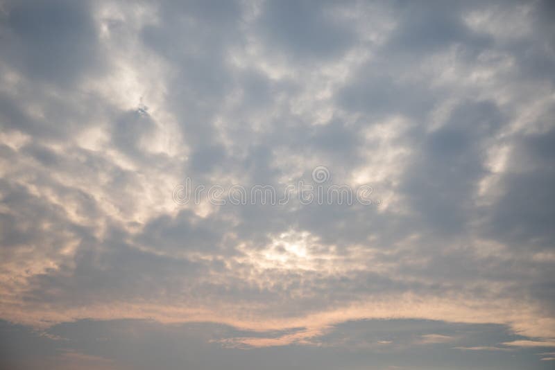Low Angle Shot of White Fluffy Clouds in the Sky at Sunset Stock Photo - Image of weather ...