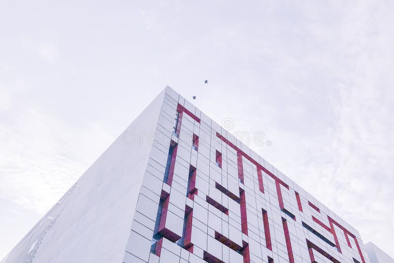 Low Angle Shot of a White Modern Building Facade Stock Photo - Image of ...