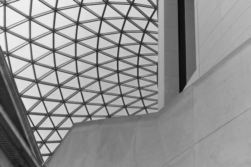 Low Angle Shot of the White Walls and Ceiling of the Modern Building ...