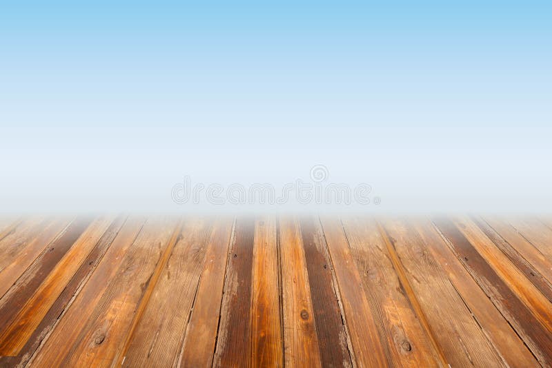 Low Angle Shot of Wooden Floor and a Blue Layer Above Stock Photo ...