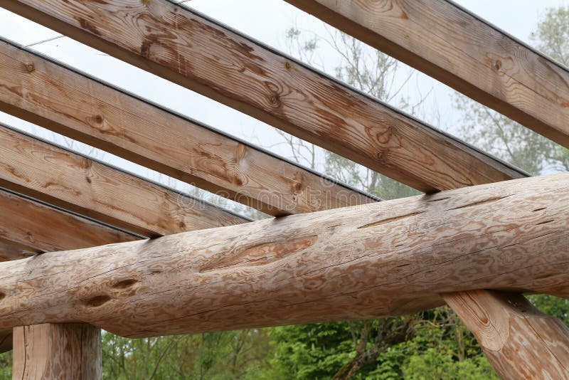 Low Angle Shot of the Wooden Frame of a Construction Stock Photo ...