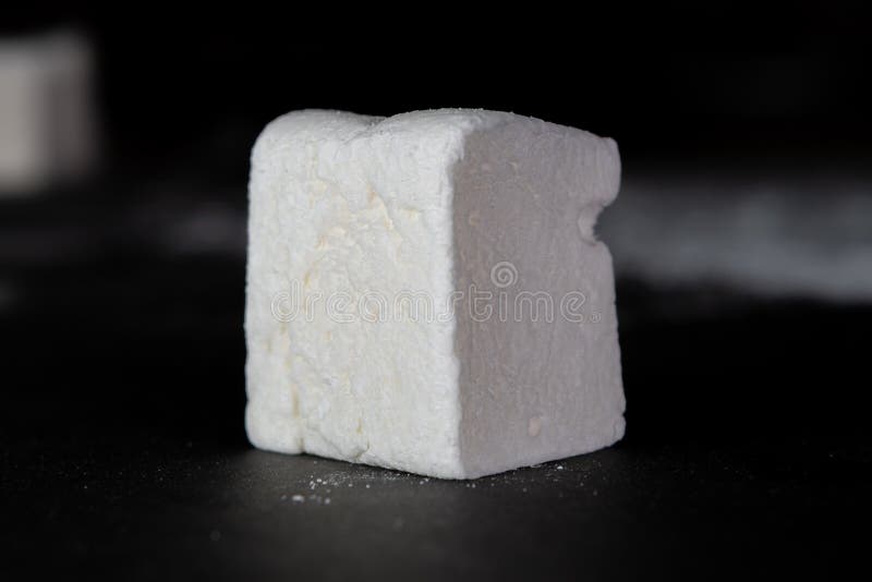 Low Angle of Single Marshmallow Cube Stock Photo - Image of sweet ...