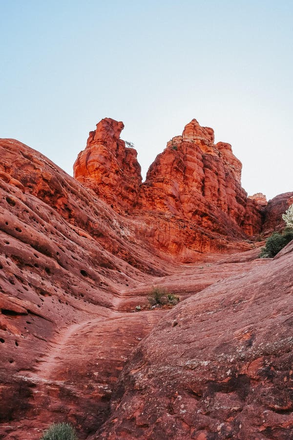 Low Angle of Slippery Terrain Under a Clear Sky Background Stock Photo ...