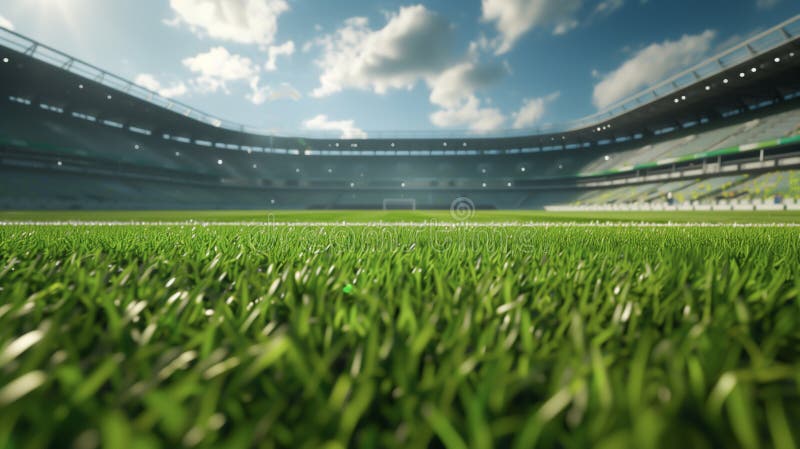 Low angle stadium grass stock illustration. Illustration of defocused ...