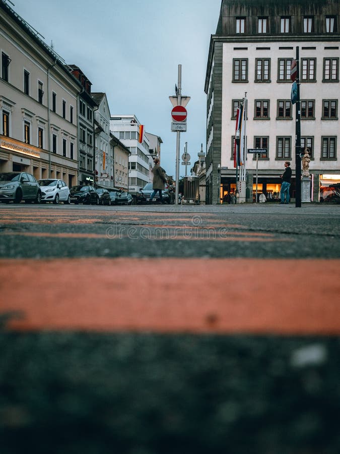Low Angle Street View in the City Editorial Photography - Image of ...