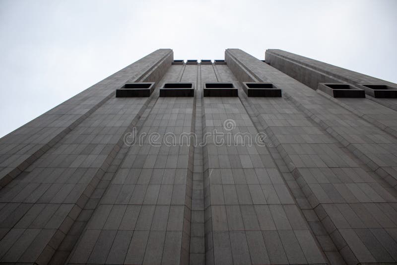 Low Angle of at&T Building Bunker at 33 Thomas Street, Lower Manhattan ...