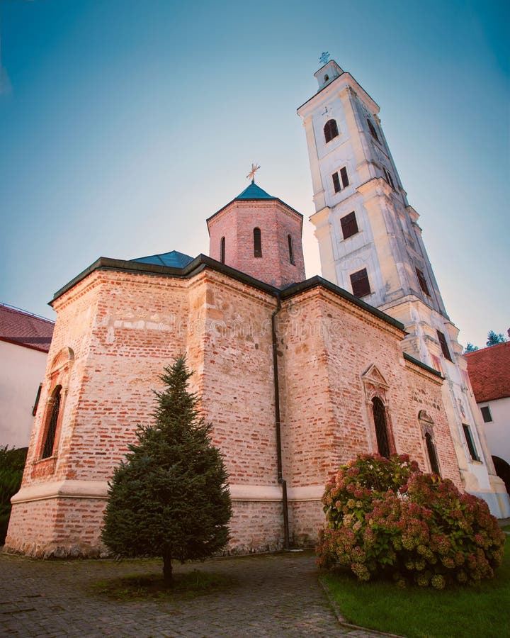 Low Angle of Velika Remeta Monastery in Velika Remeta, Serbia with Blue ...