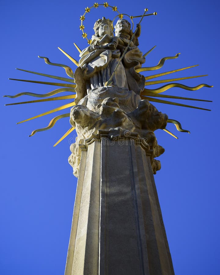 Low-angle Vertical Shot of the Holy Trinity Column in Olomouc in the ...