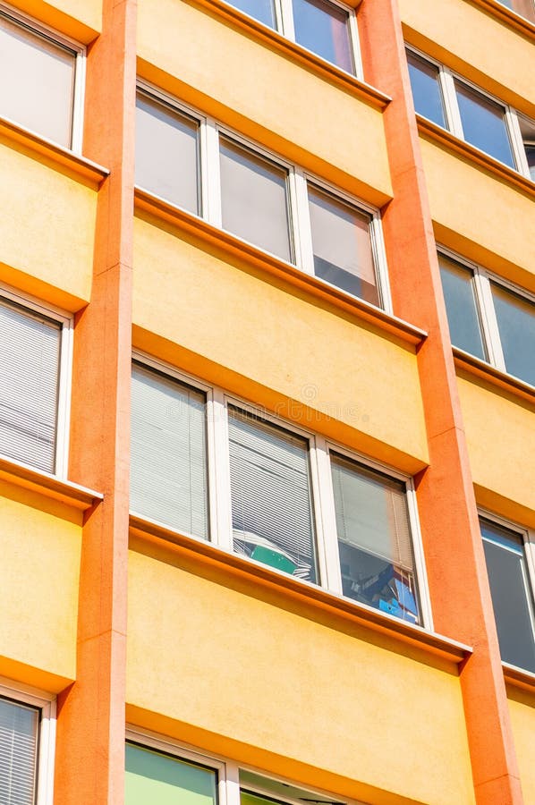 Old Orange Building with Small Cracked Bricks and Beautiful Arched ...