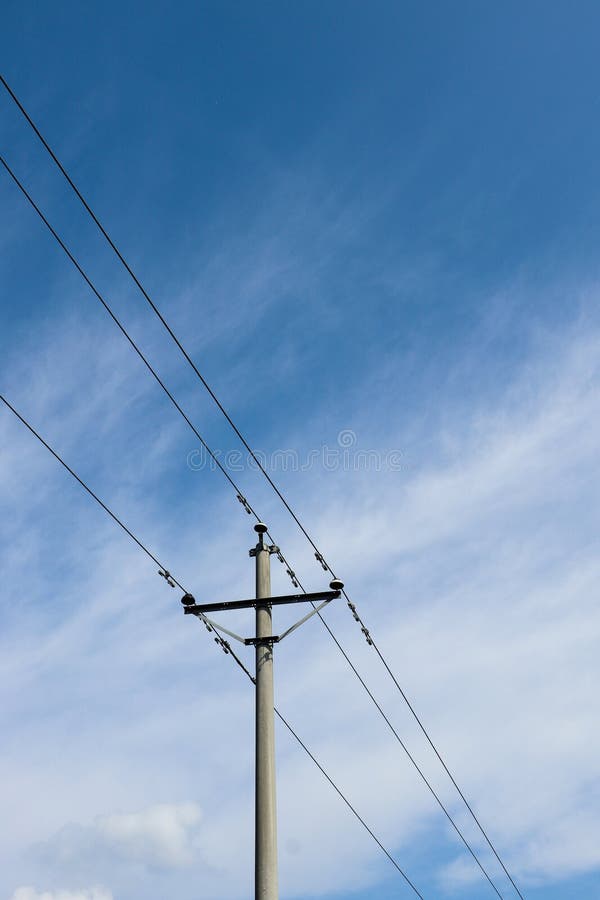 Low-angle Vertical Shot of Wire Poles Under the Blue Sky Stock Photo ...