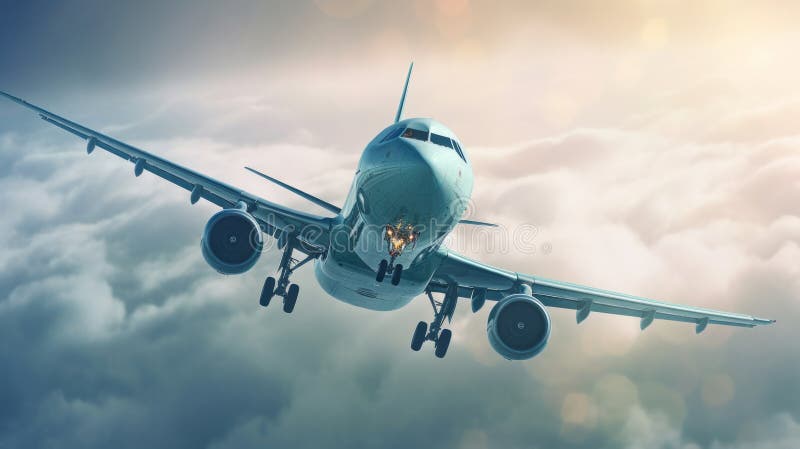 Low Angle View of an Aircraft in Flight. Generative AI Stock ...