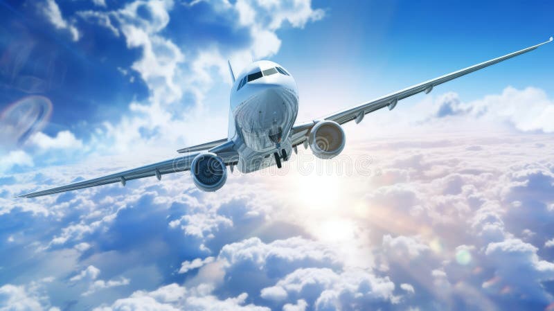 Low Angle View of an Aircraft in Flight. Generative AI Stock Image ...