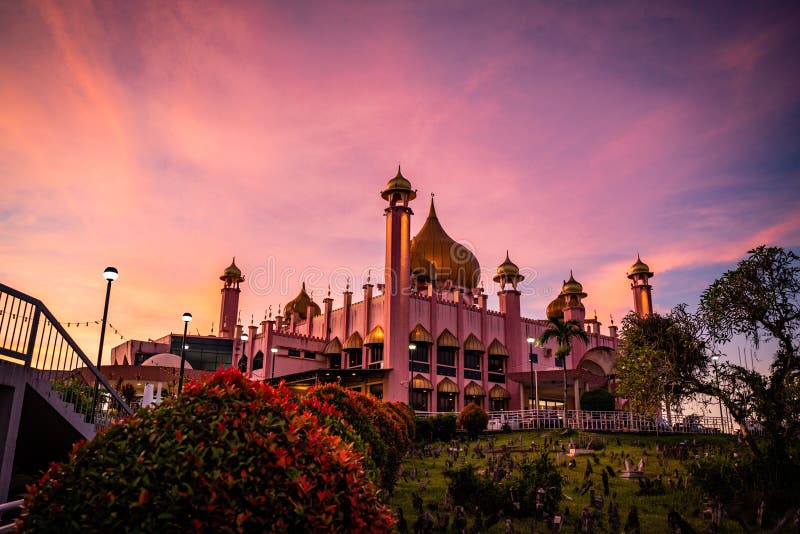 Low-angle View of an Ancient Mosque in Kuching, Malaysia Stock Photo ...