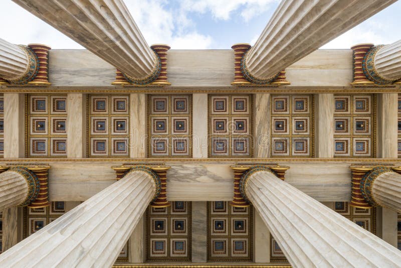Low Angle View of Architectural Columns Stock Image - Image of ...