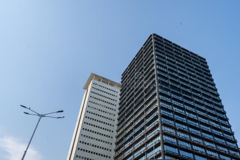 Low Angle View of a Beautiful Skyscraper Stock Image - Image of ...