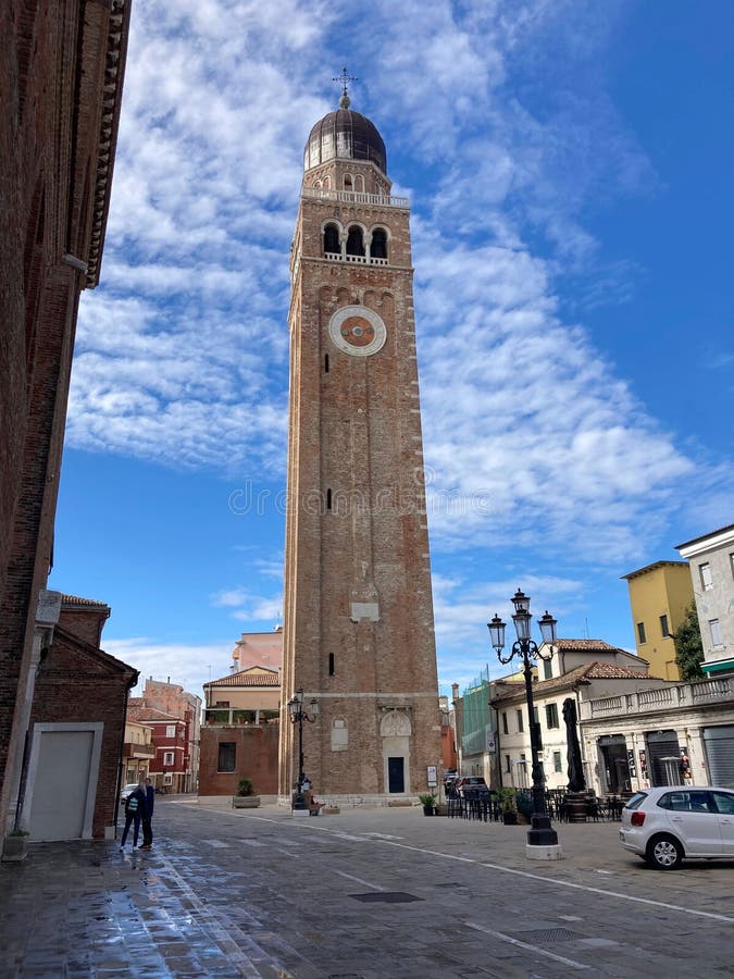 Low Angle View of Bell Tower Chioggia, Italy Stock Image - Image of ...
