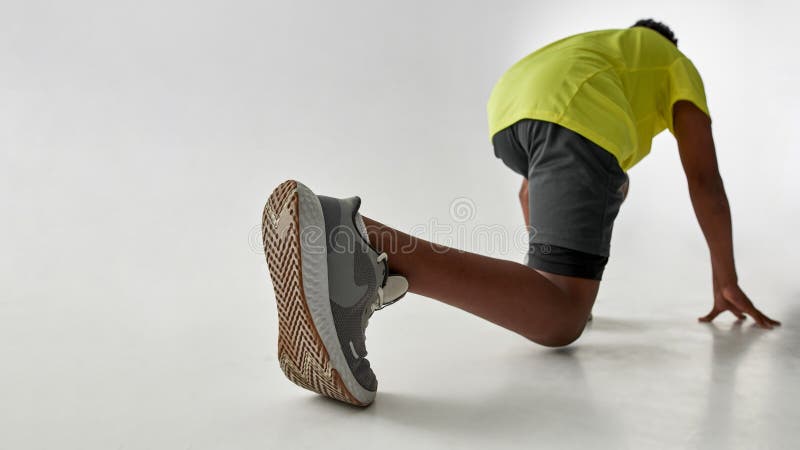Low Angle View of Boy Waiting on Start before Run Stock Photo - Image ...