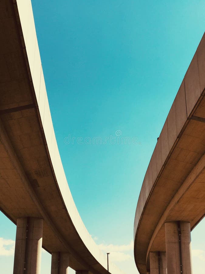 Low Angle View of a Bridge or a Highway Building. Architecture and ...
