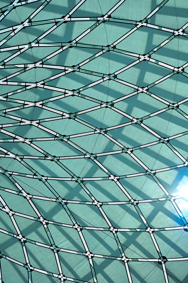 The Low Angle View of the Building Ceiling. Interior of Modern ...