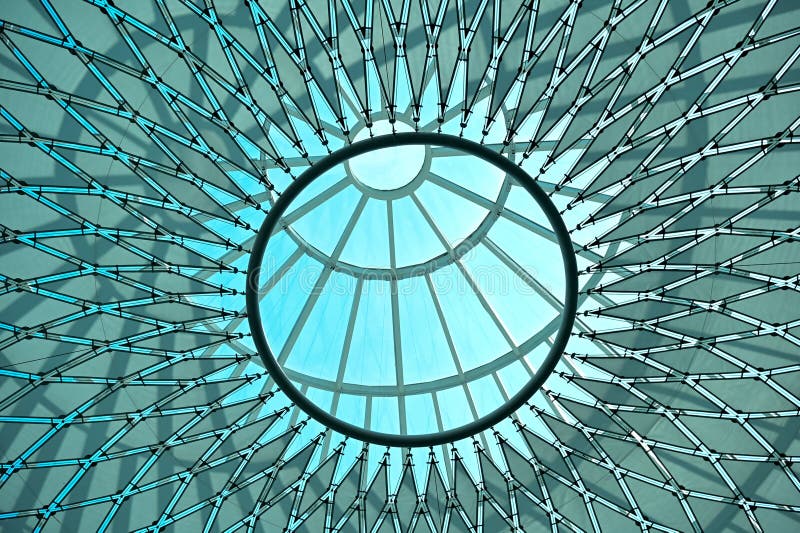 The Low Angle View of the Building Ceiling. Interior of Modern ...