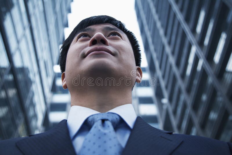 Low Angle View of Businessman Outdoors in Beijing Stock Image - Image ...