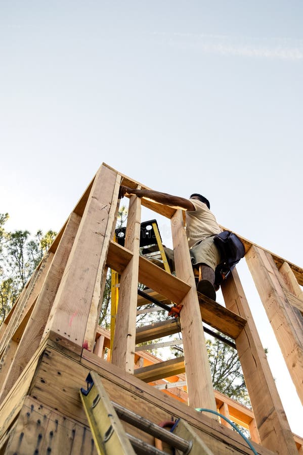 Low Angle View of a Rough Carpenter Stock Photo - Image of framing, corner: 273286090