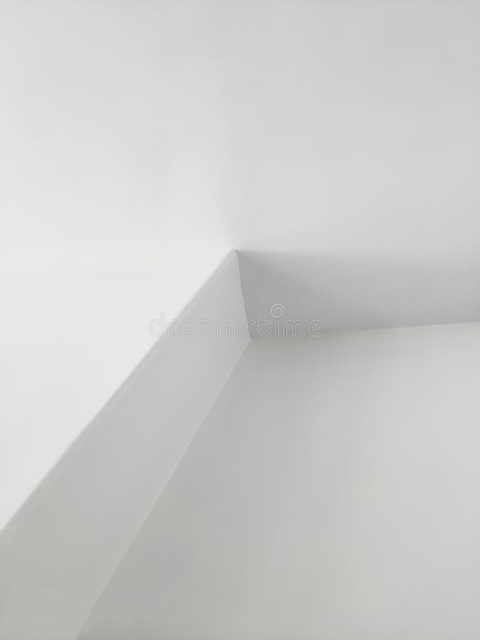 Low Angle View Ceiling. Empty White Walls with Shadows. Light and ...