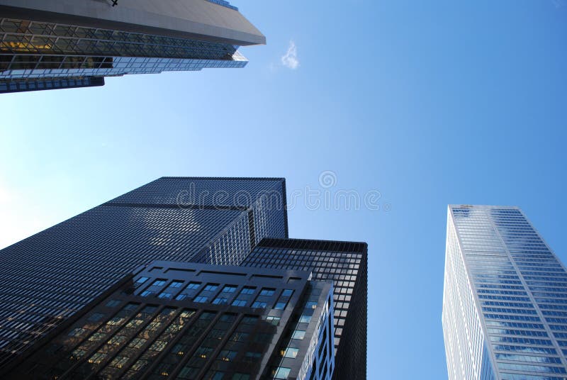 Low Angle View of City Skyscrapers Stock Photo - Image of tall ...