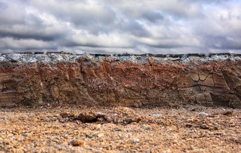 Low Angle View, Close-up Background of the Soil Layer Beneath the Paved ...