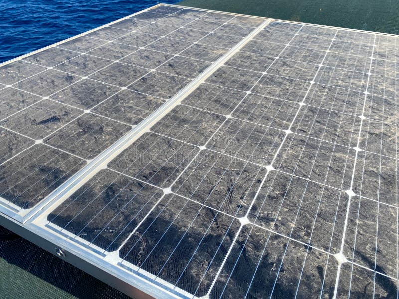 Old and Dusty Solar Panel Against Sky Stock Photo - Image of sunlight ...