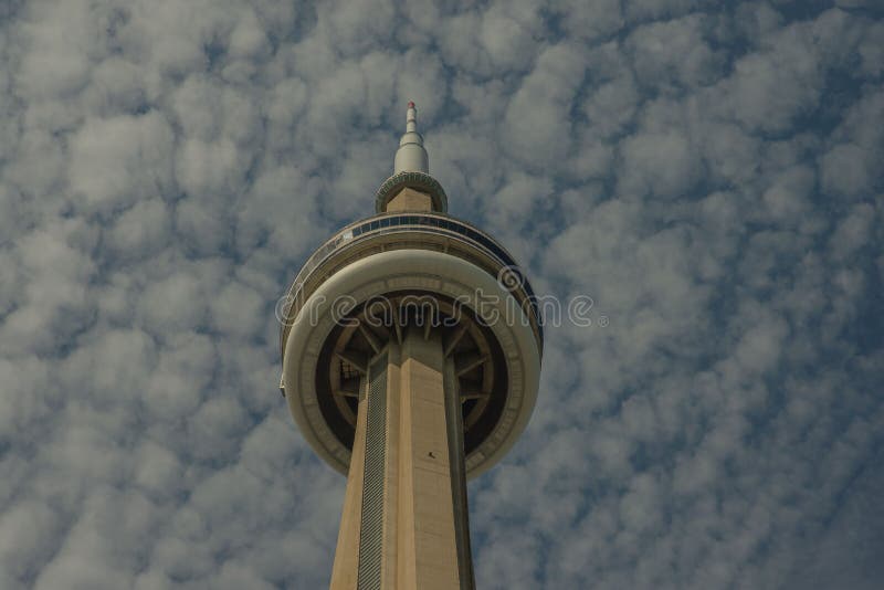 Low Angle View of CN Tower in Toronto Editorial Stock Photo - Image of ...