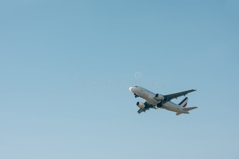Low Angle View of Commercial Jet Plane Stock Image - Image of blue ...