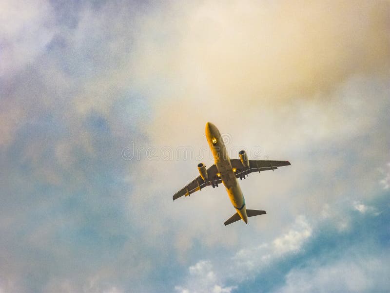 Commercial Plane Flying Back View Isolated Graphic Stock Image - Image ...