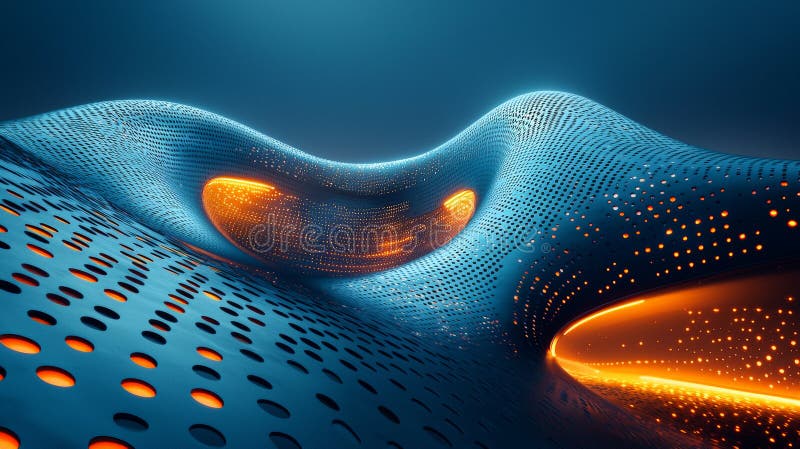 A Low-angle View of a Curved, Futuristic Structure with Intricate ...
