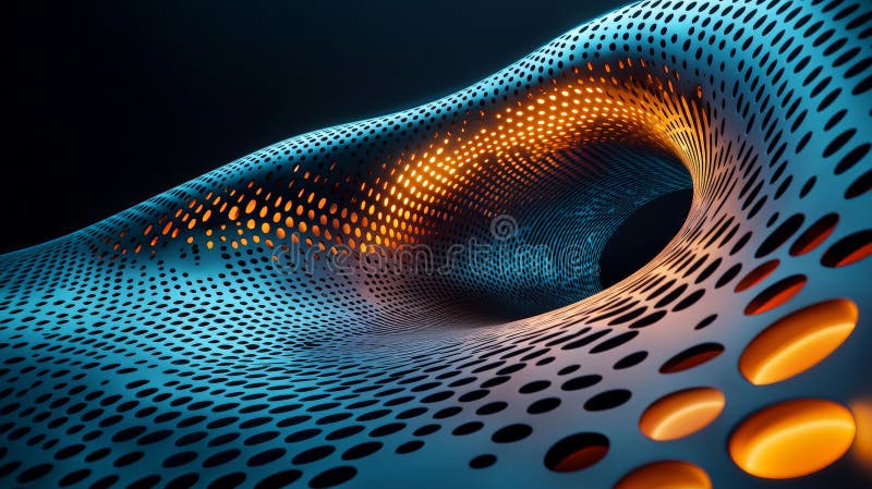 A Low-angle View of a Curved, Futuristic Structure with Intricate ...