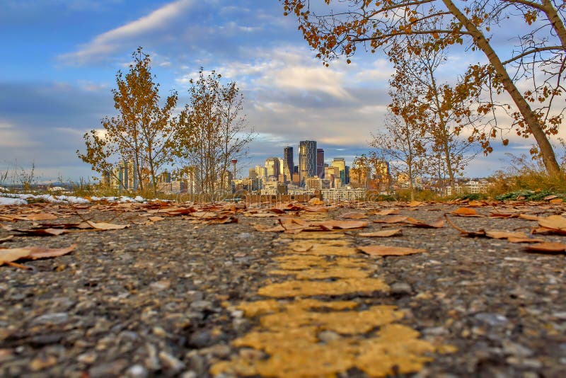 Low Angle View of Downtown Buildings Stock Image - Image of cloudy ...
