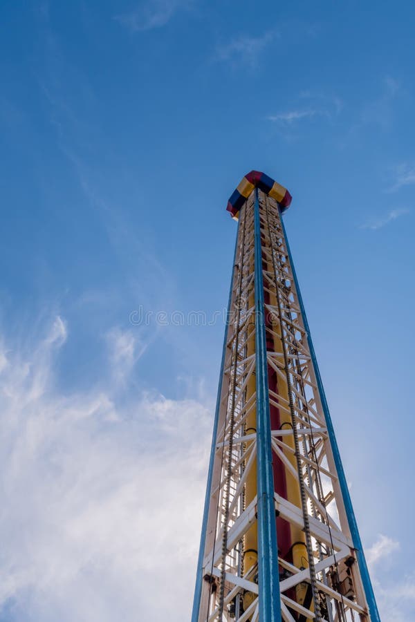 Drop Tower Ride stock photo. Image of scream, fair, funfair - 75060492