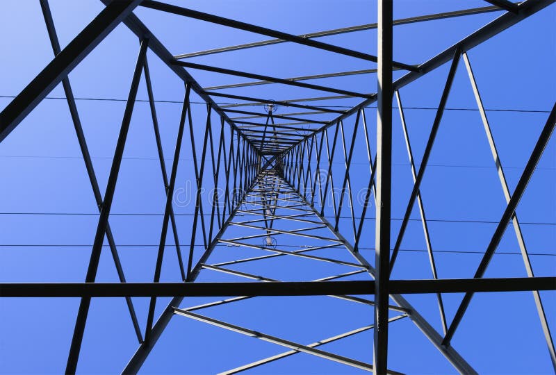 Low Angle View of an Electricity Pylon Stock Image - Image of ...